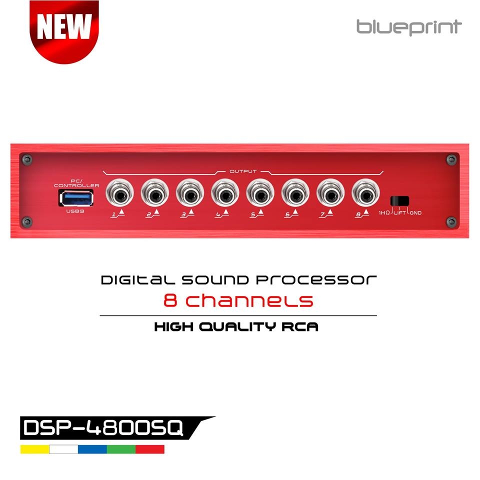 Blueprint DSP-4800SQ | Bilstereo Bass forsterker høytaler støydemping ...
